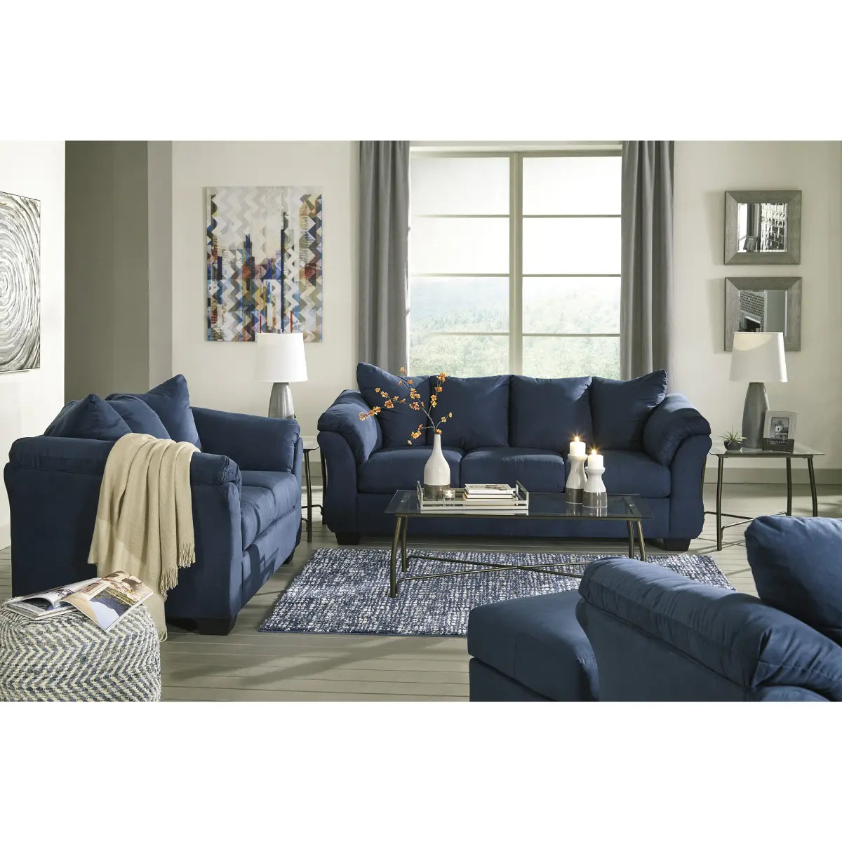 Ashley Darcy Sofa Set in Blue | Top Furniture Store in Brampton