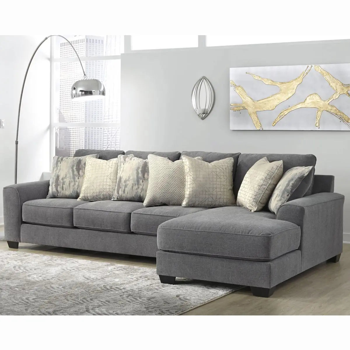 Ashley Castano 2 Pc Sectional in Jewel Grey