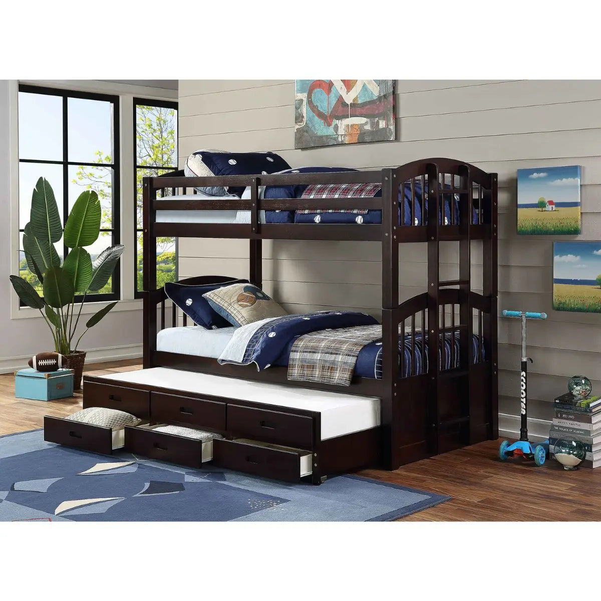 Triple bed with trundle store