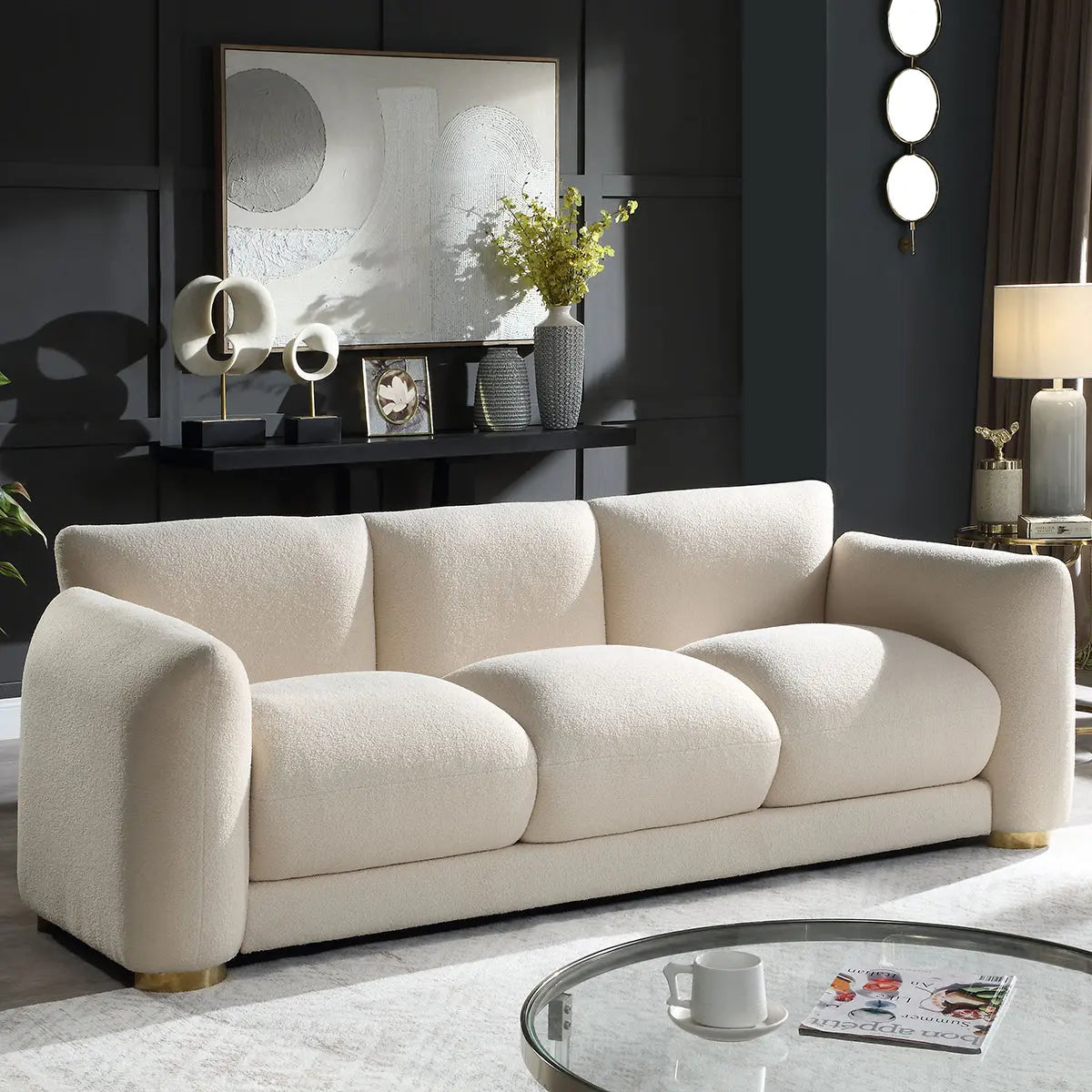 Cluff Fabric Sofa in Cream | Complete Home