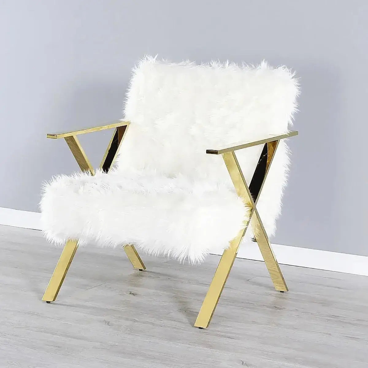 Star Fur Accent Chair in White | Complete Home