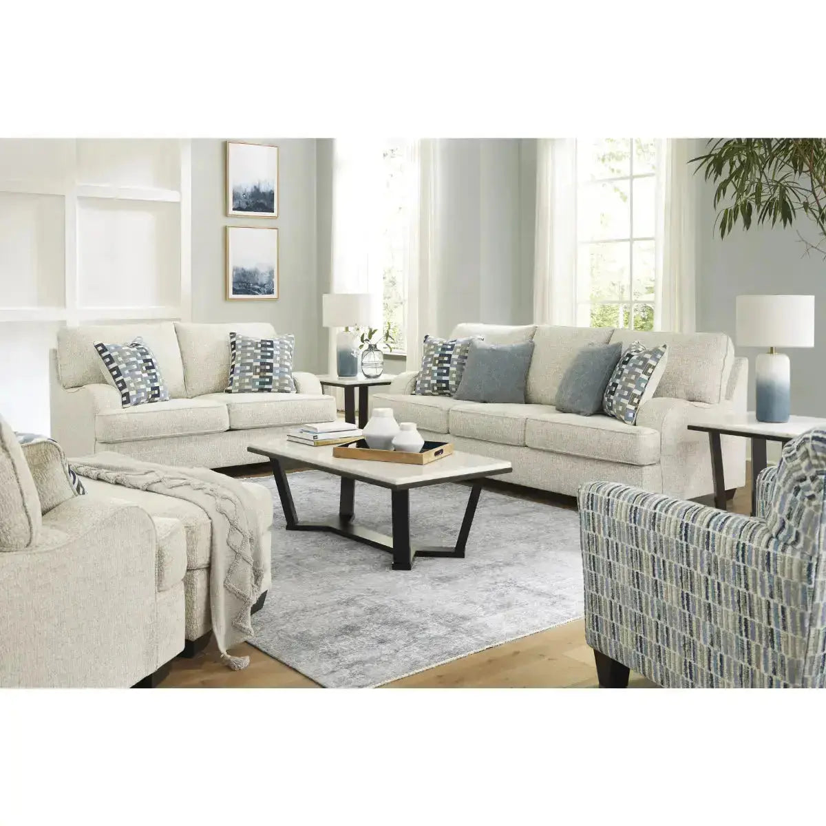 Ashley Valerano Sofa Set in Parchment | Top Furniture Store in Brampton